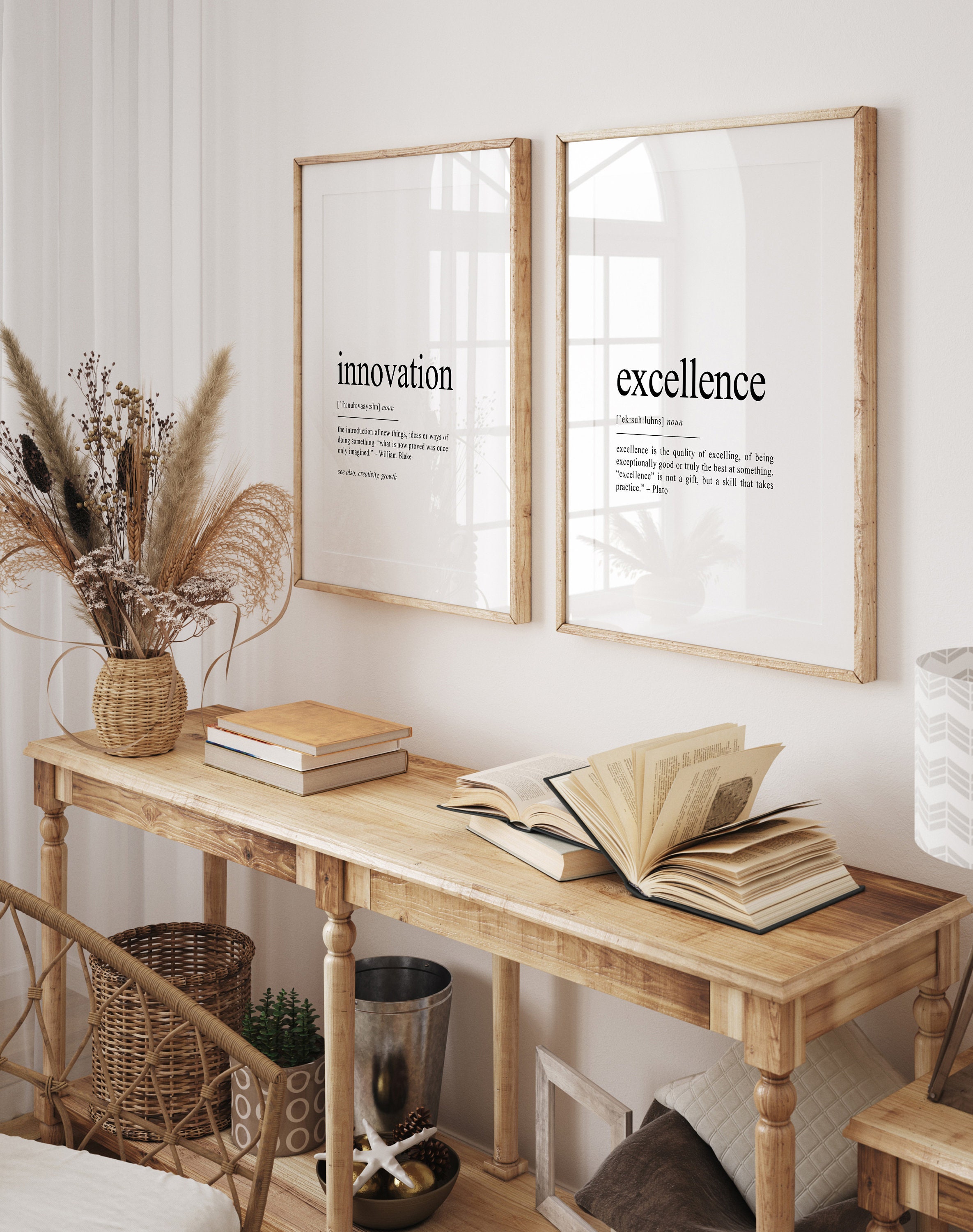 Office Decor Motivational Wall Art Set of 6 Prints Teamwork Qualities ...