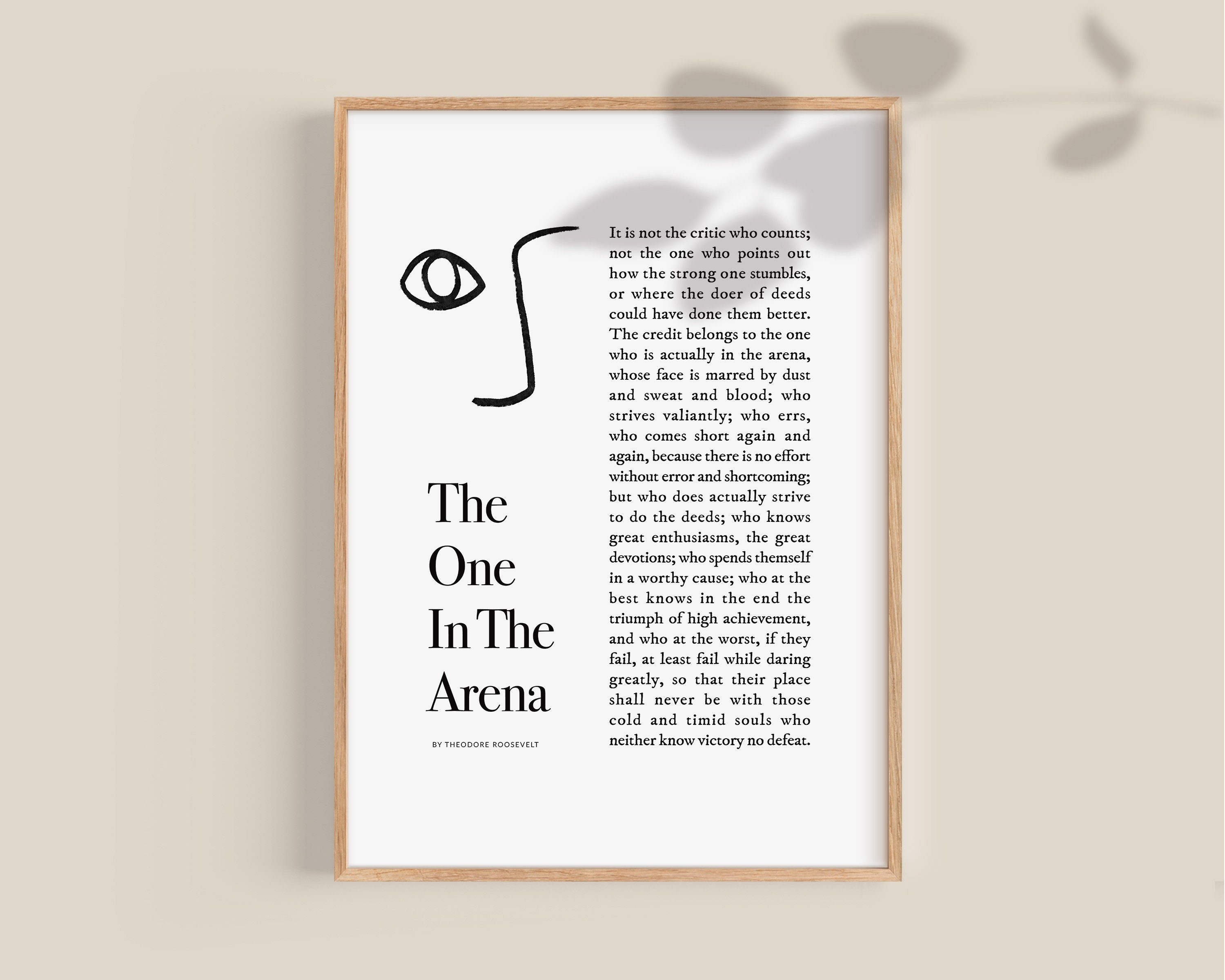 The Man in the Arena Print Daring Greatly Print Theodore - Etsy