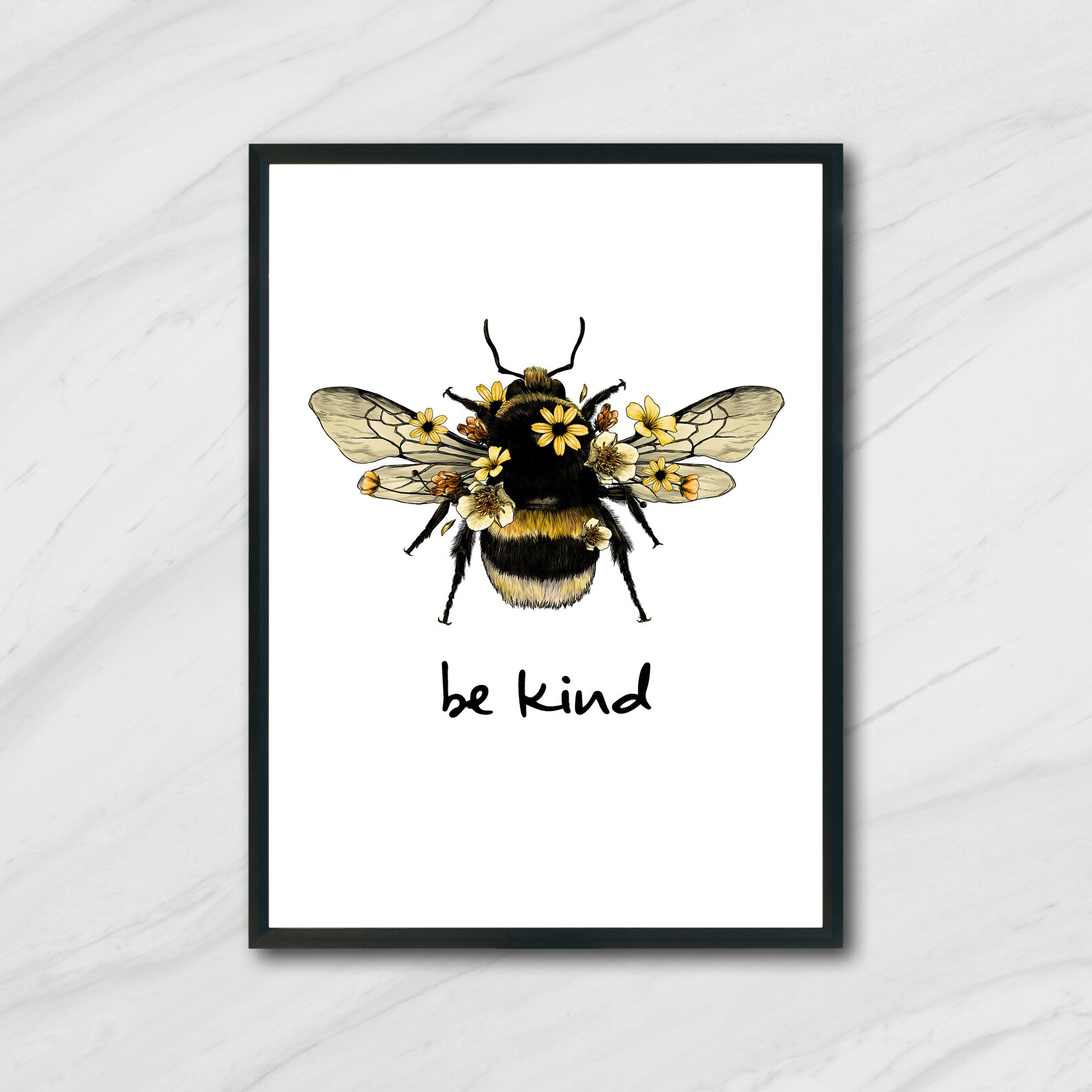 Be Kind Poster Bumble Bee Decor Inspirational Quote Nursery - Etsy