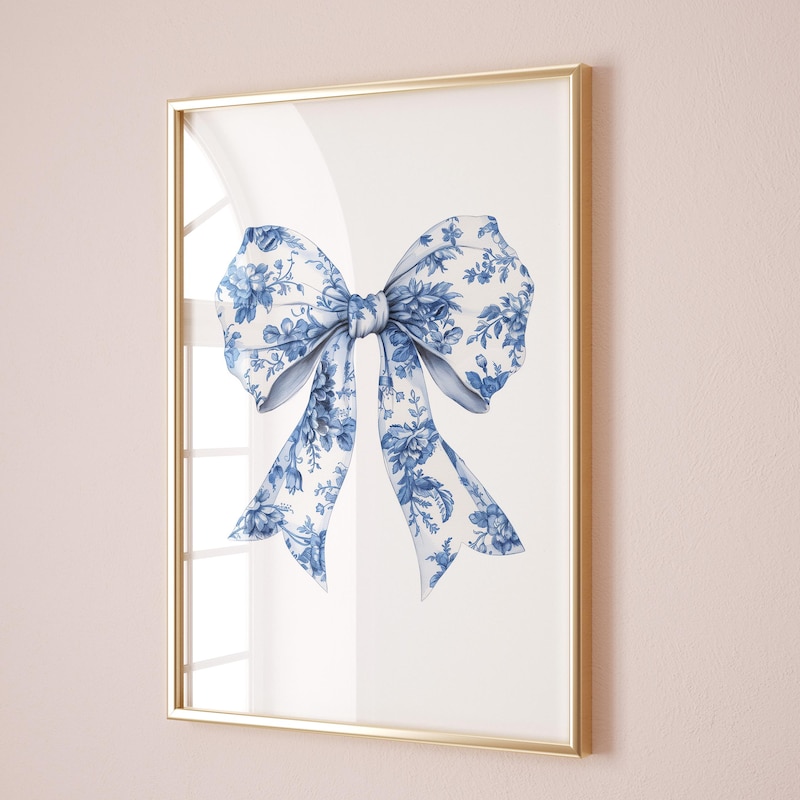 Blue Bows Wallpaper - Etsy