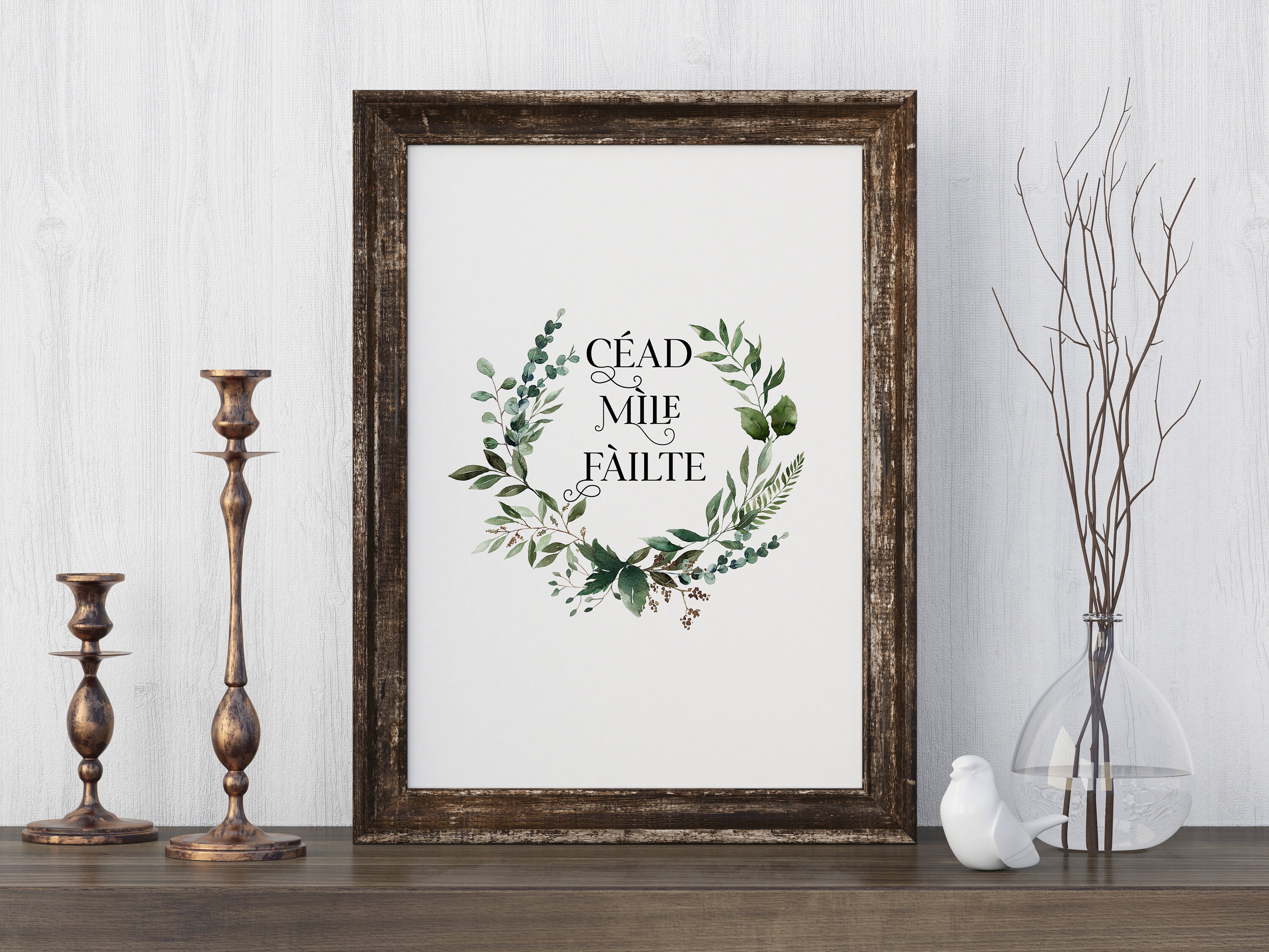 Céad Míle Fáilte Print Céad Míle Fáilte Sign Gaelic Wall - Etsy