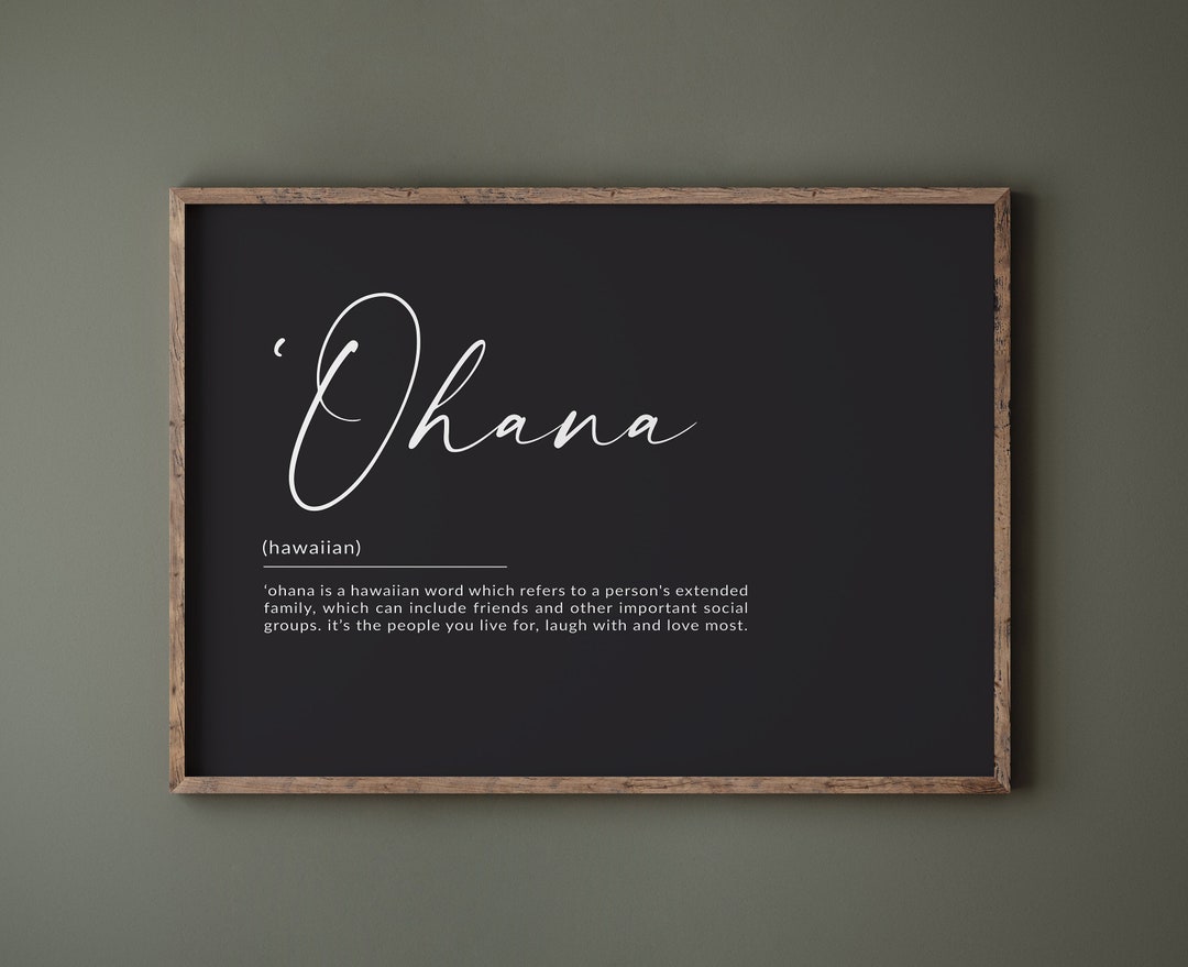 Ohana Means Family Print, Ohana Definition Poster, Hawaiian Poster ...