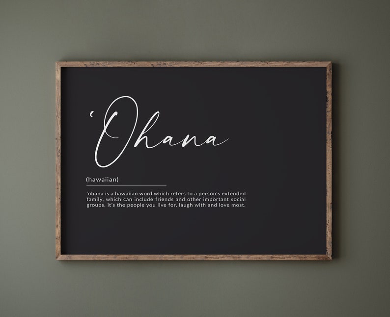 Ohana Means Family Print Ohana Definition Poster Hawaiian - Etsy
