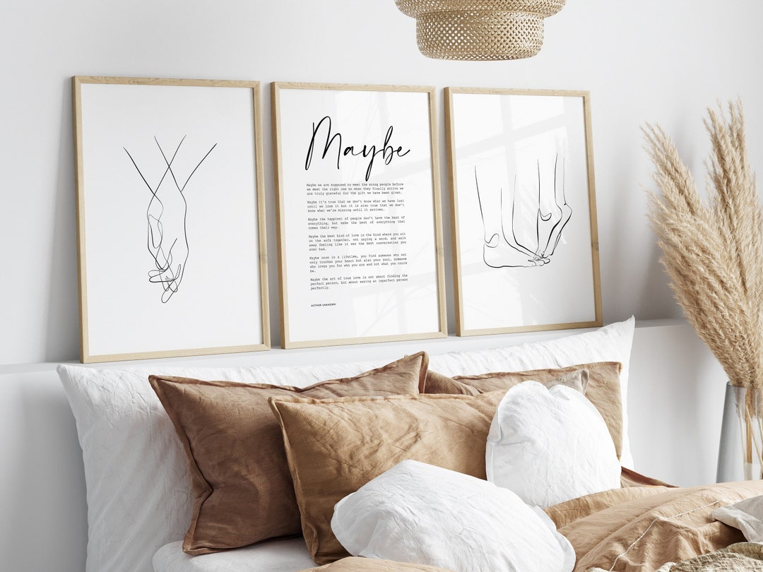 Maybe Poem Love Poem Set of 3 Above Bed Prints Wedding Gift,soulmates ...