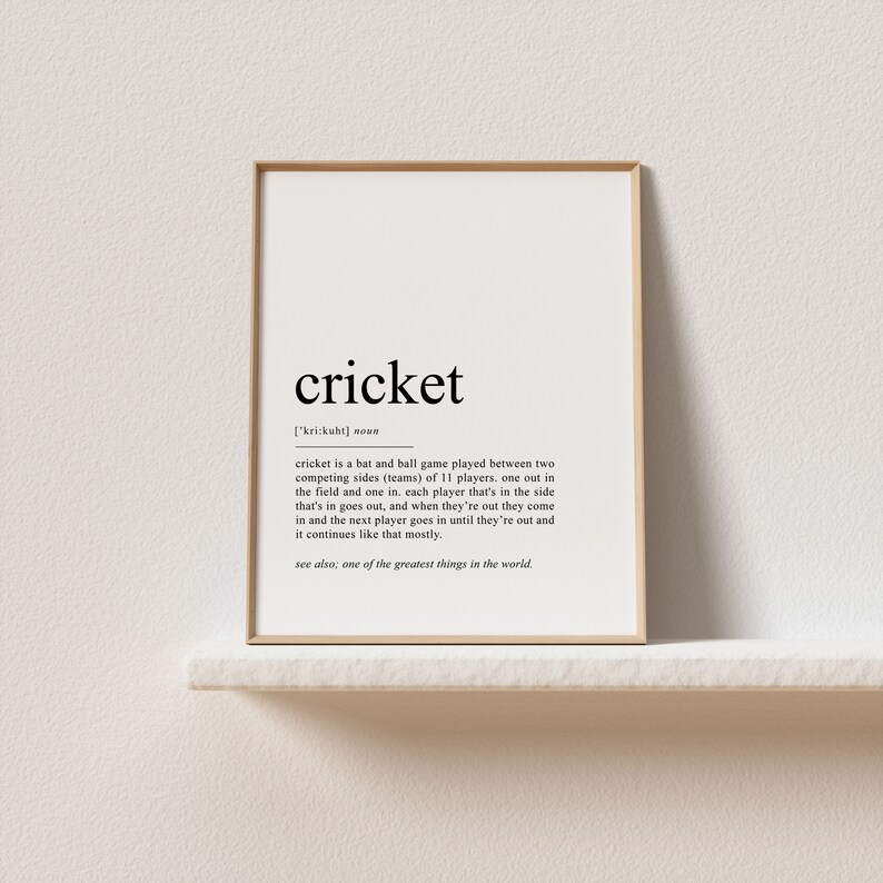 Cricket Definition Print, Cricket Poster, Cricket Lover Gift, Cricket ...