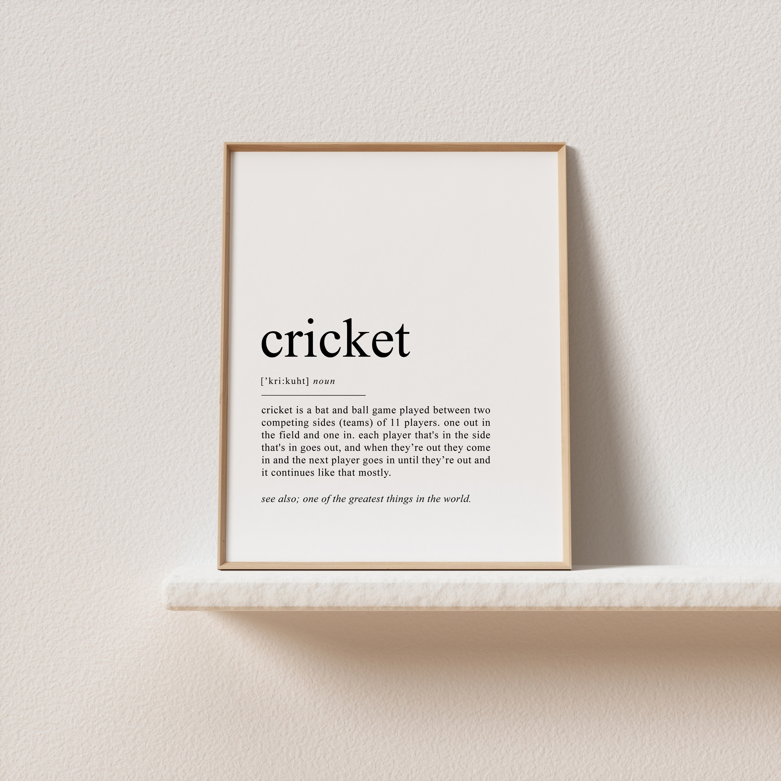 Cricket Definition Print, Cricket Poster, Cricket Lover Gift, Cricket ...