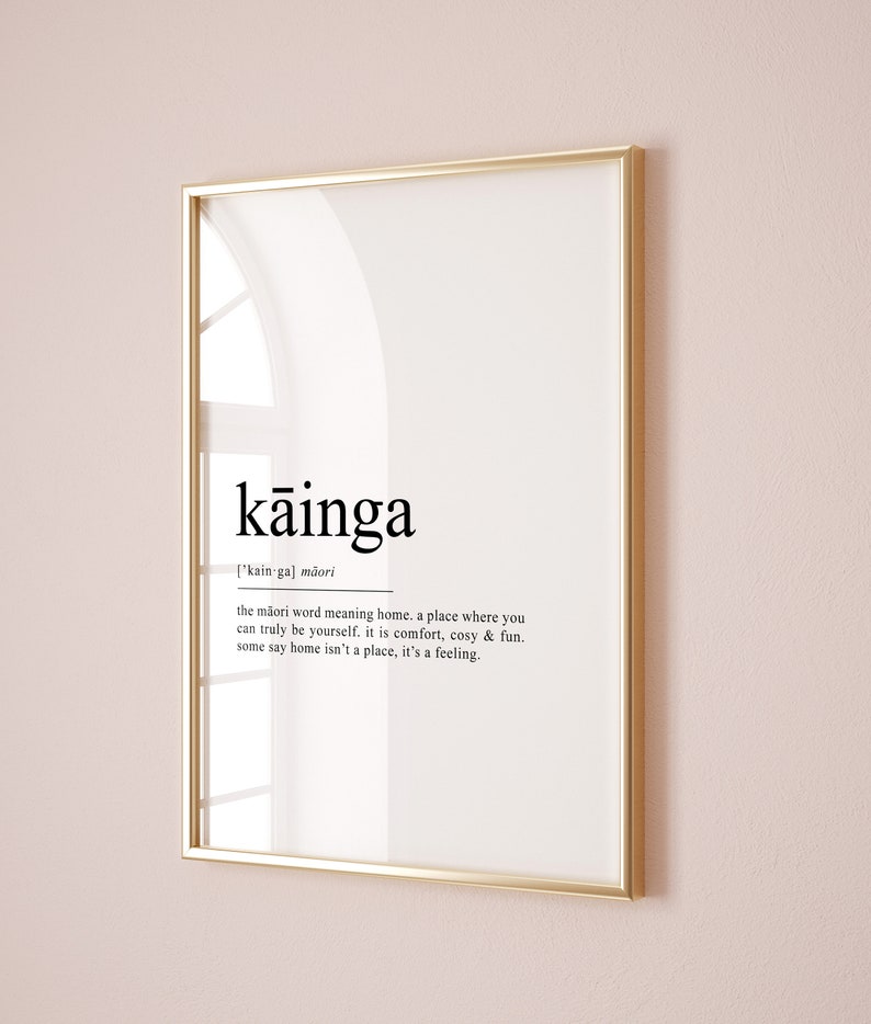 Maori Prints, New Zealand Poster, Kainga Definition Print, New Zealand ...