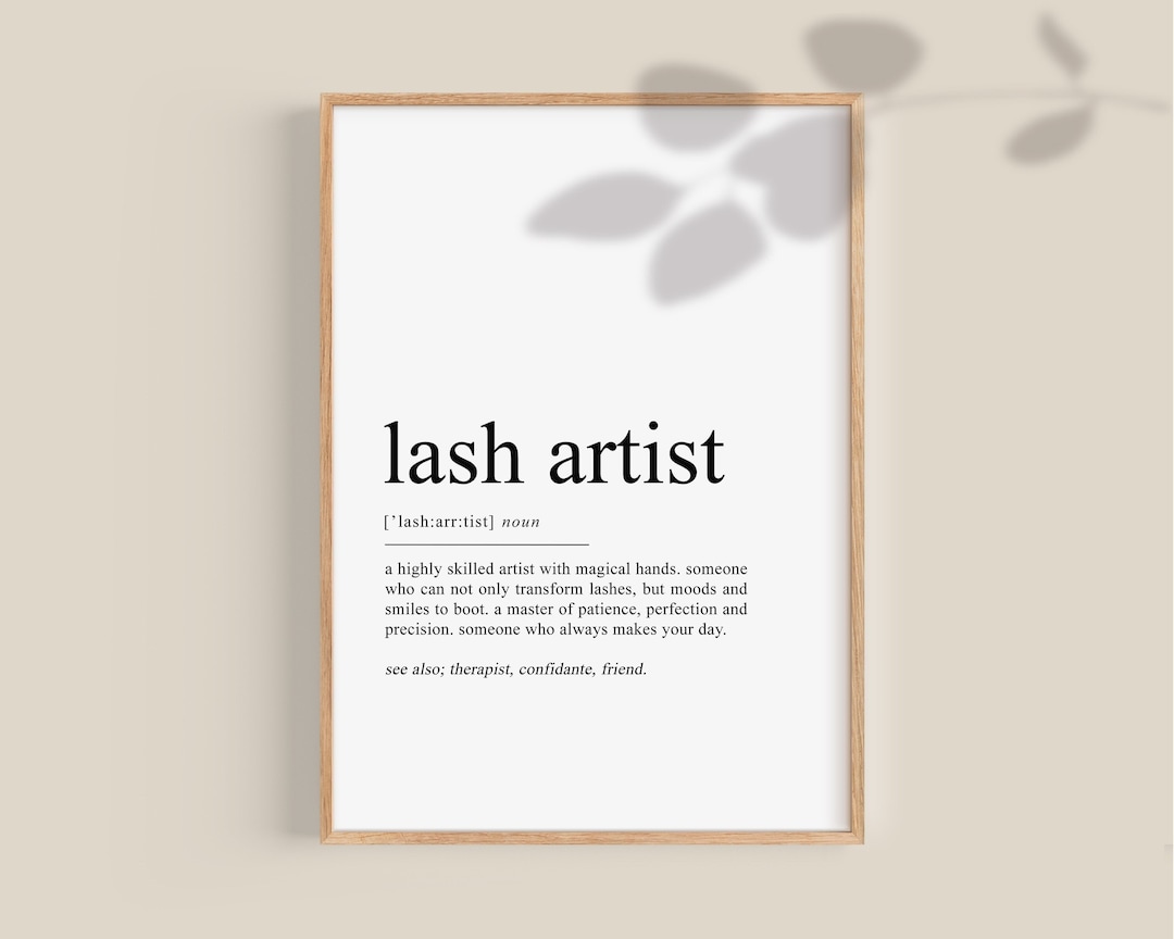 Lash Artist Gift, Lash Artist Definition Print, Lash Salon Decor, Lash ...