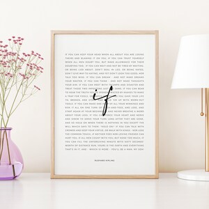 IF Poem, Rudyard Kipling, If Rudyard Kipling Poem, Kipling Print ...