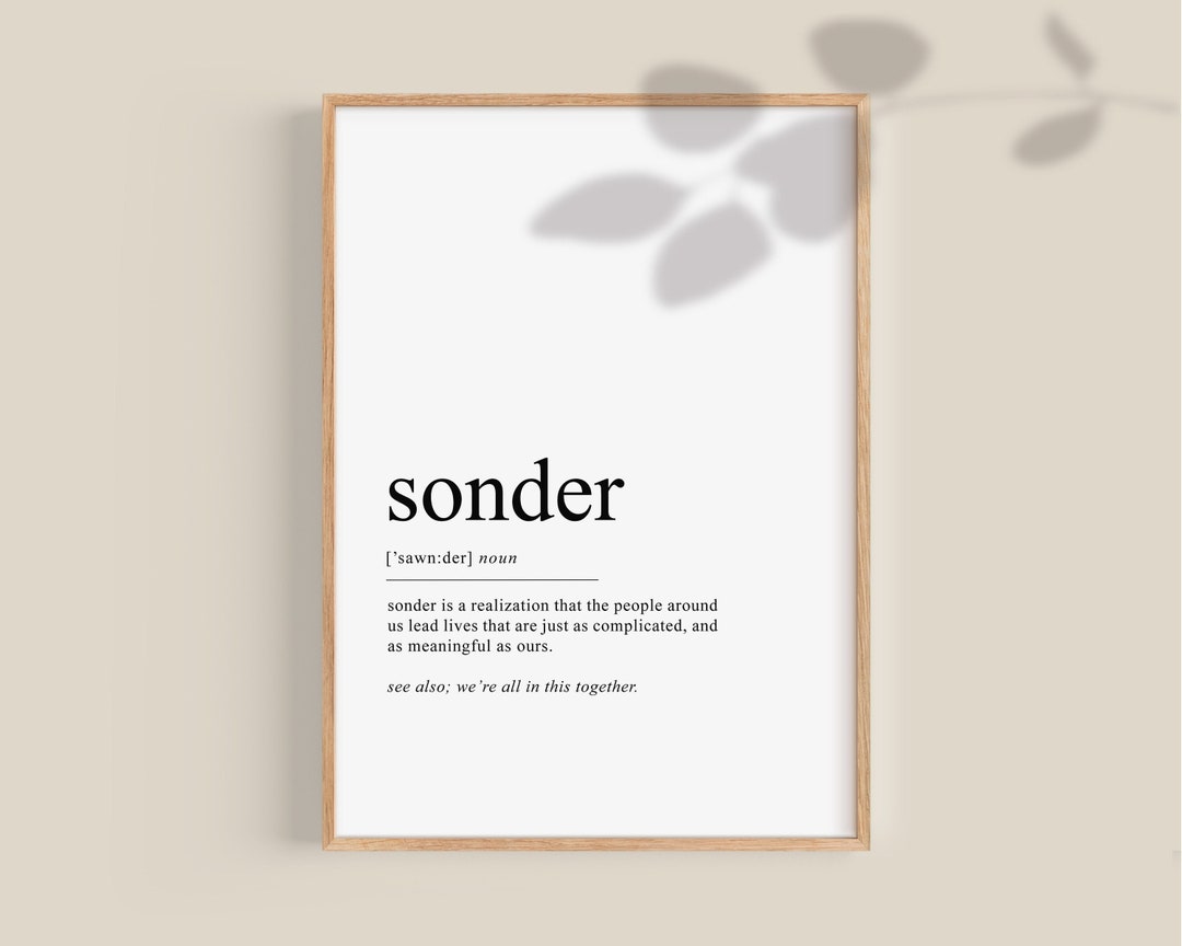 Sonder Definition Print, Motivational Quotes, Ispirational Office Wall ...