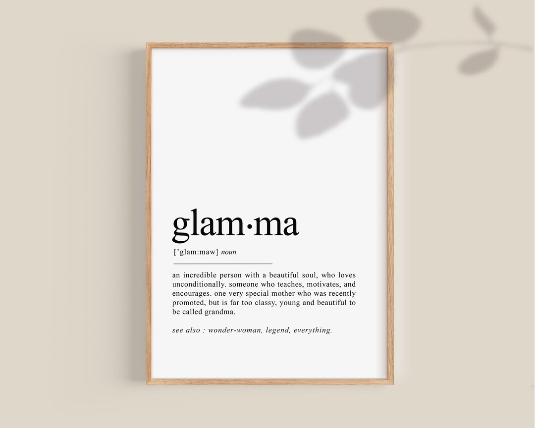 Glamma Dictionary Definition Print, Glam-ma Gift, Grandma Gift, Gifts ...