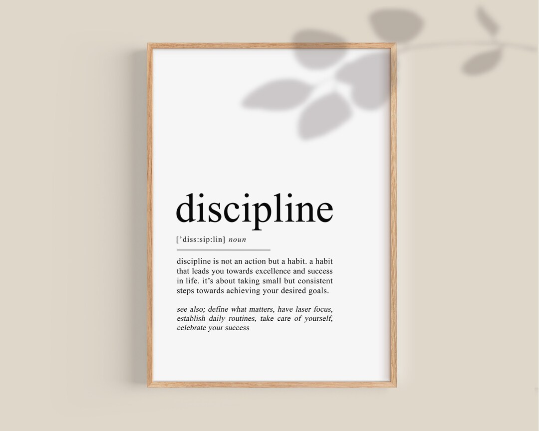 Discipline Definition Prints, Office Poster, Office Wall Decor ...