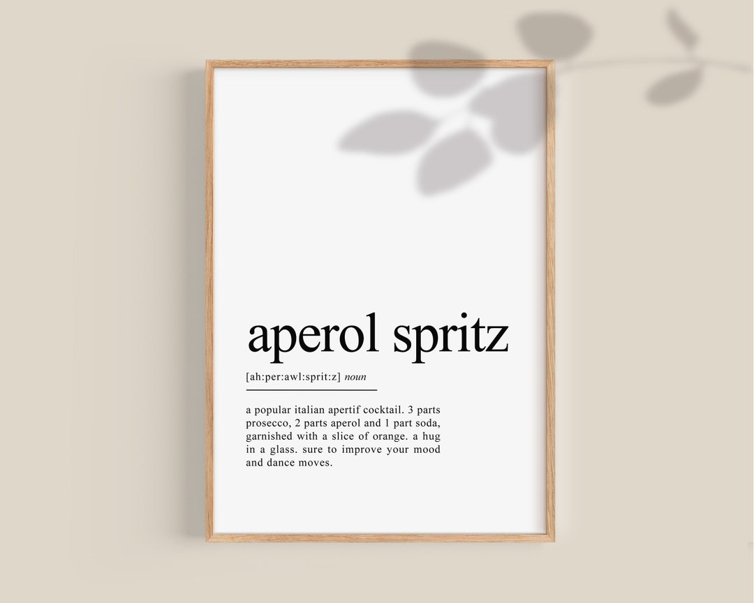 Aperol Spritz Definition, Aperol Spritz Print, Cocktail Art, Cute Bar ...