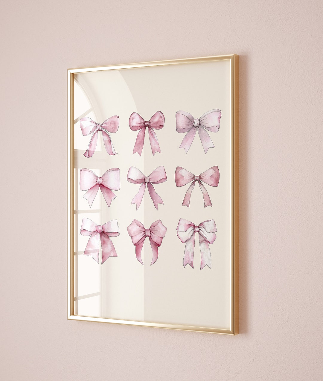 Pink Bows Nursery Print Grandmillenial Coquette Aesthetic Poster Trendy ...
