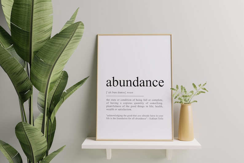 Abundance Definition Print Manifestation Printables - Etsy