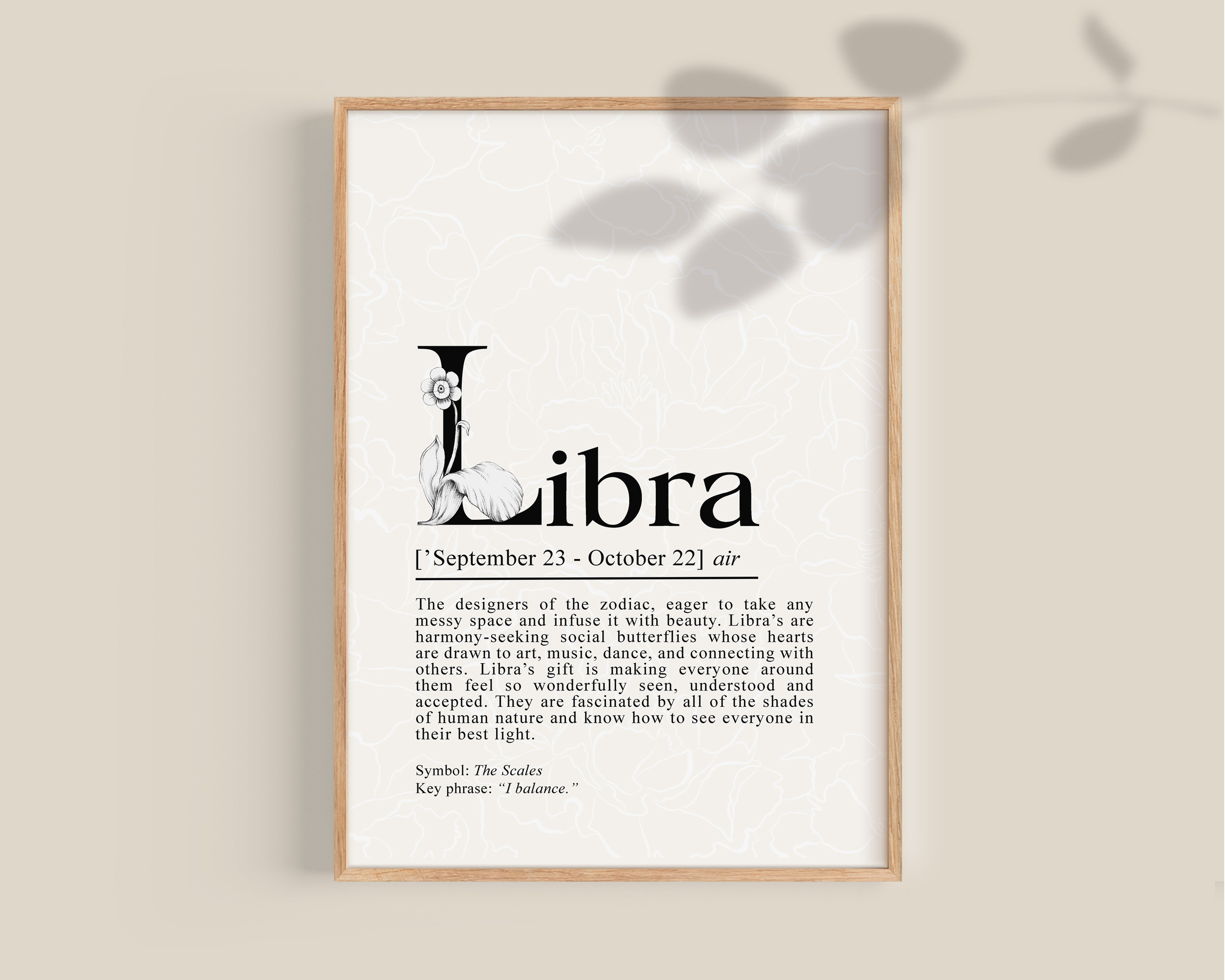 Libra Definition Print, Libra Gifts, Libra Wall Decor, Zodiac Gifts ...