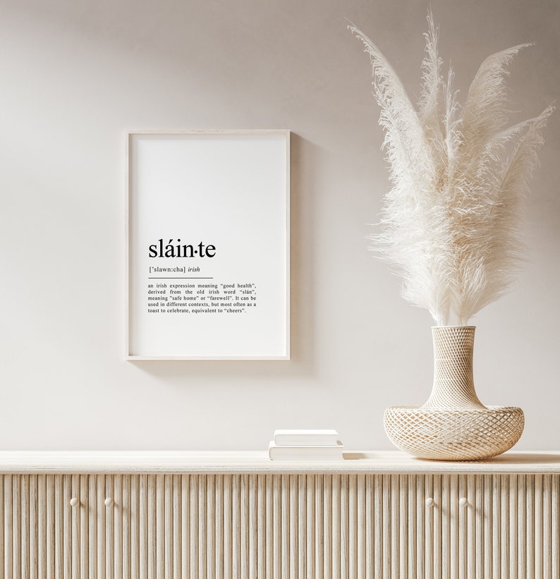 Sláinte Print Sláinte Definition Sláinte Poster Ireland | Etsy