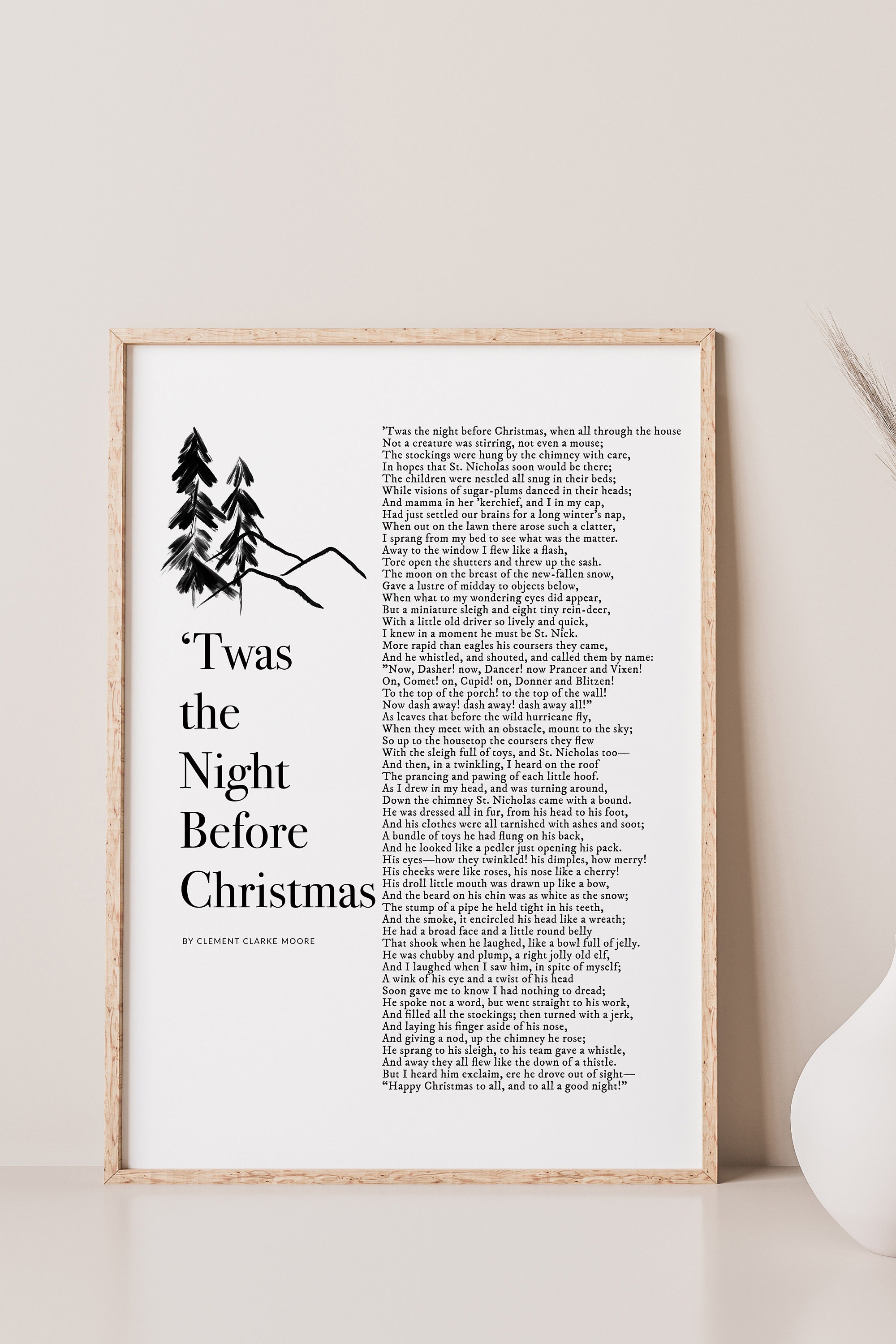Twas the Night Before Christmas Poem for Kids Room Christmas - Etsy