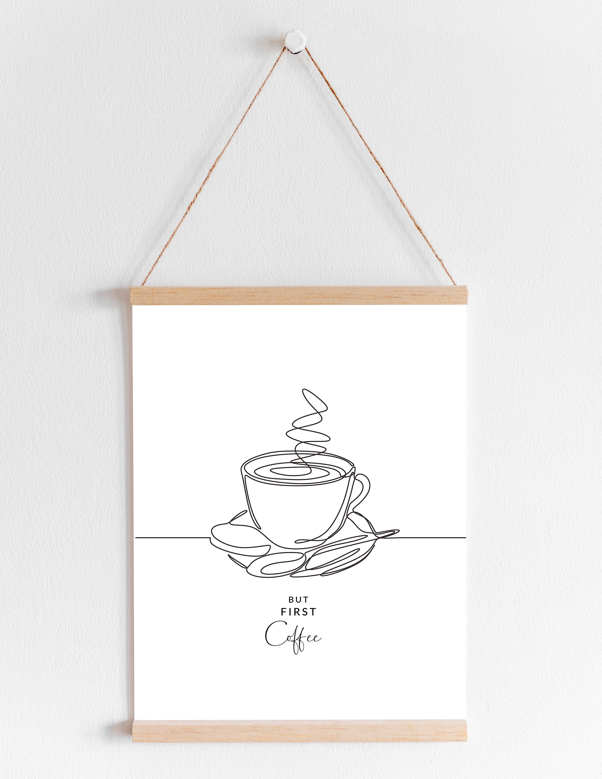 Coffee Line Art Coffee Sign Coffee Bar Decor Coffee Print - Etsy