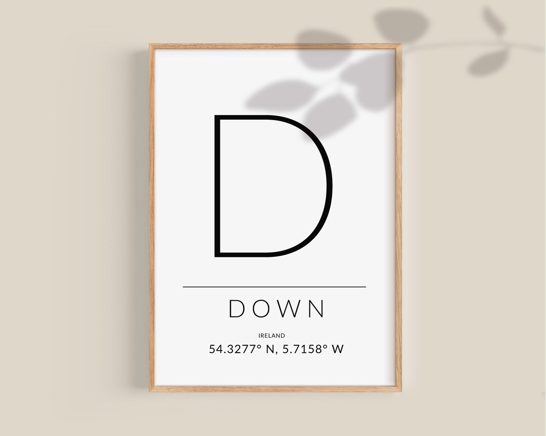 Co. Down Irish Wall Decor, Irish Gifts, Irish Gift, Ireland Posters ...