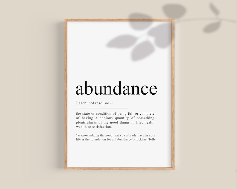 Abundance Definition Print Manifestation Printables - Etsy