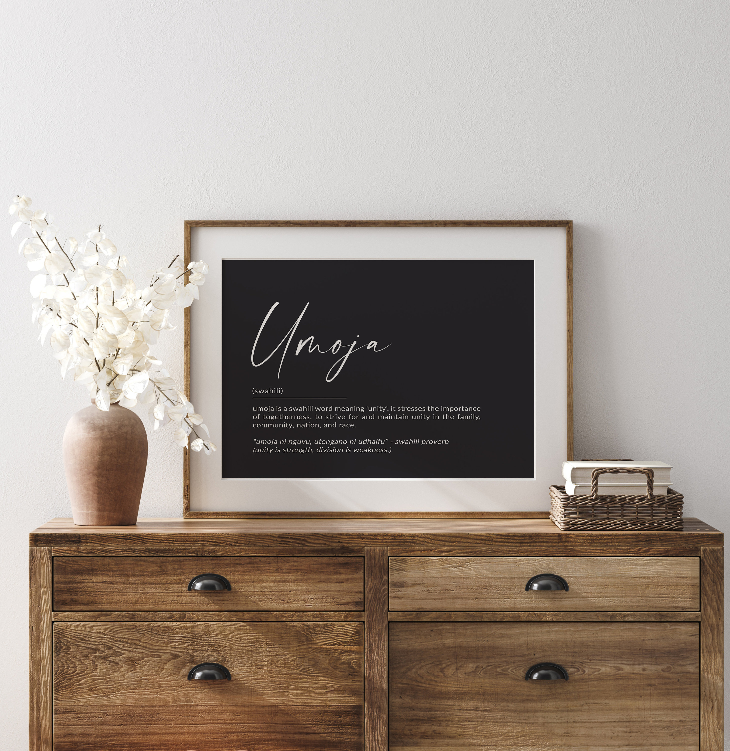Umoja Definition Print, Unity Swahili Words Wall Art Kenyan Art, Kenya ...