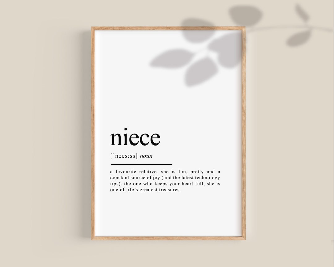 Niece Definition Print, Personalized Niece Gift (digital Download) - Etsy