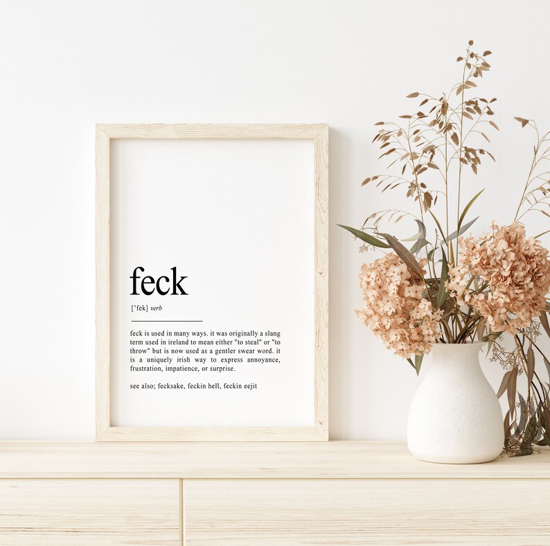 Irish Gifts Feck Definition Print Irish Gift Ireland Gifts - Etsy