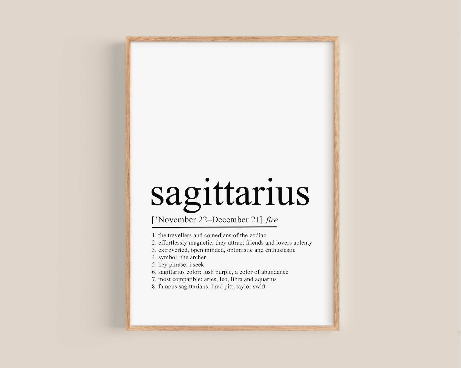 Sagittarius Definition Print Sagittarius Gift Sagittarius - Etsy