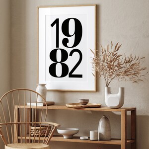 Birth Year Print, Birth Year Retro Poster, 1982 Poster, Birthday Gift ...