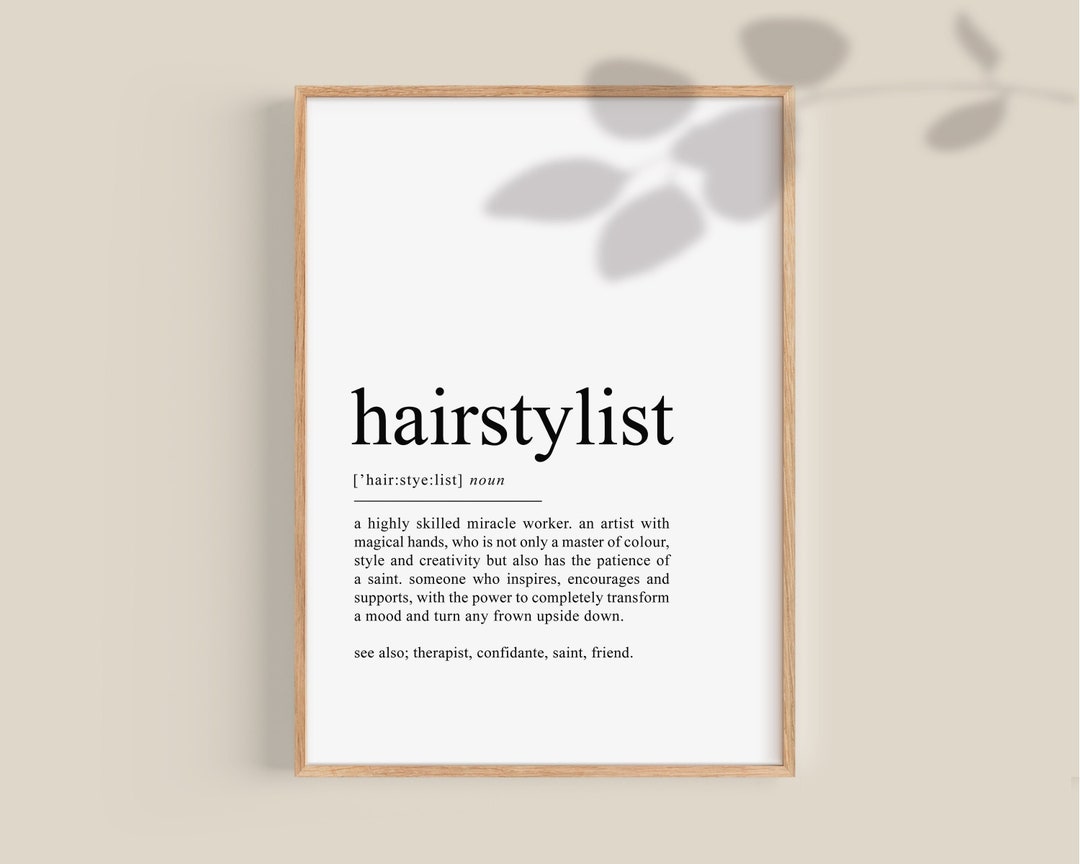 Hairstylist Definition Print, Hairstylist Gift, Hair Stylist Gifts for ...