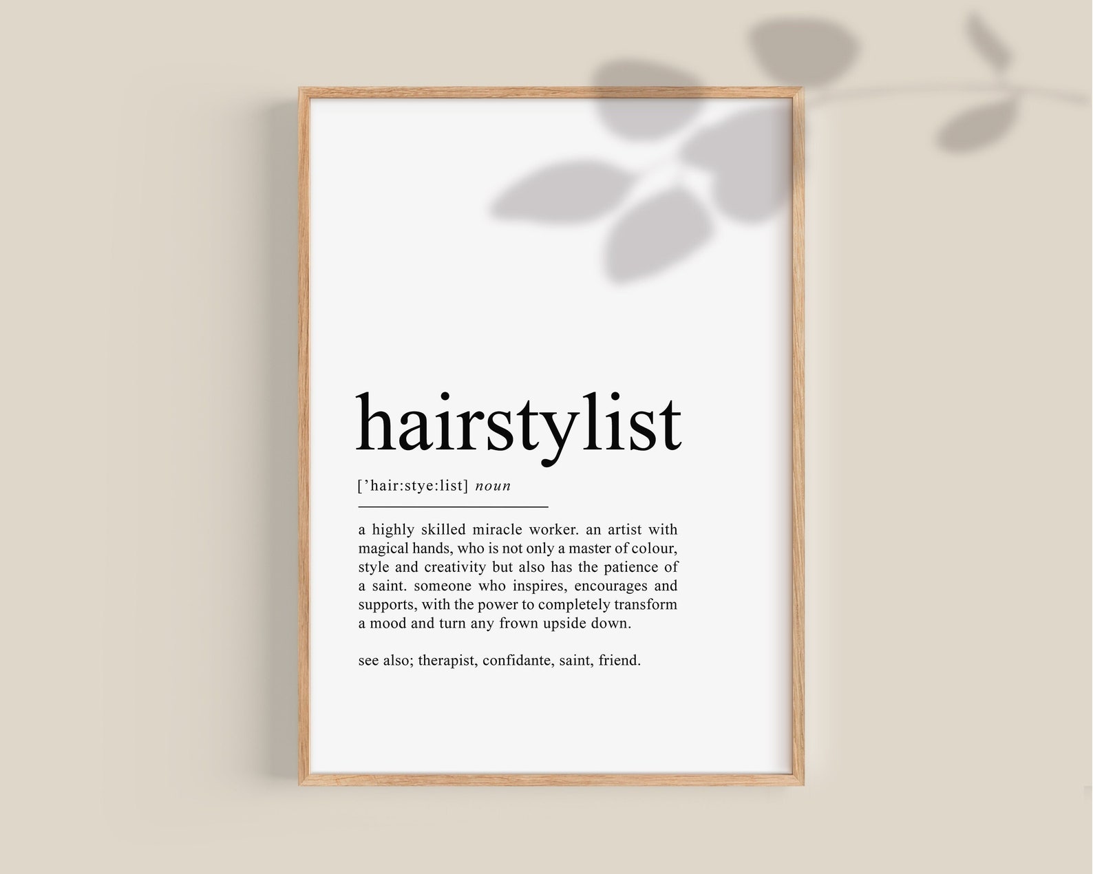 Hairstylist Definition Print, Hairstylist Gift, Hair Stylist Gifts for ...