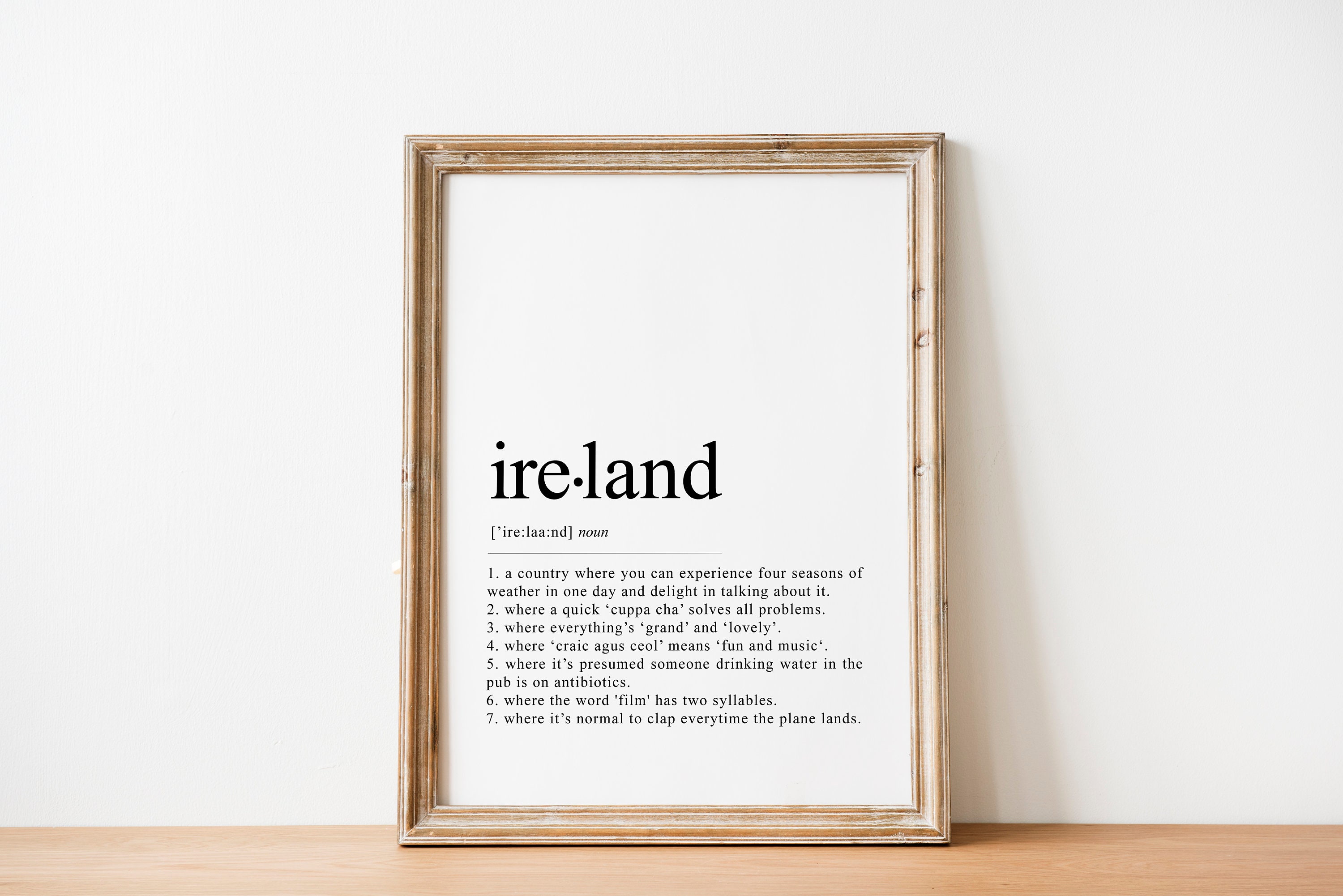 Irish Wall Decor Ireland Definition Ireland Print Irish - Etsy Australia