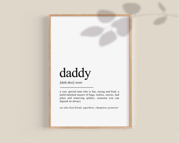 Daddy Definition Print Daddy Gifts Gift for Daddy New Daddy | Etsy