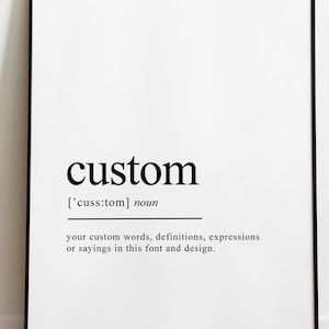 Custom Definition Print - Etsy