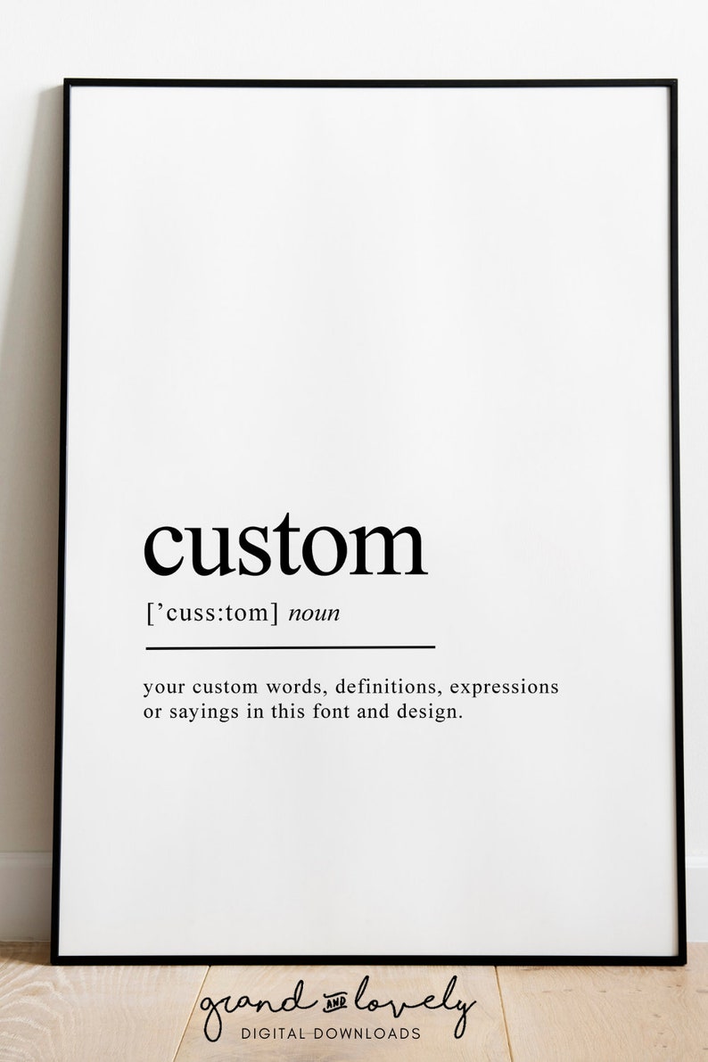 Custom Definition Print - Etsy