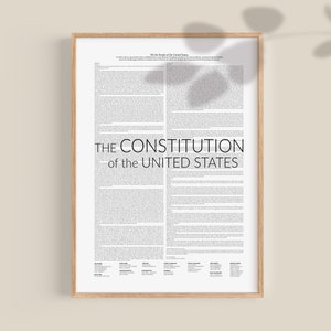 United States Constitution Print, US Constitution Poster, We the People ...