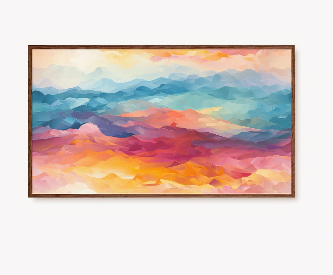 Samsung Frame TV Art Abstract Landscape Painting | Modern Colorful ...