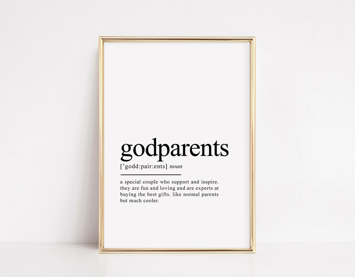 Godparents Definition Print Godparents Gift Godparent Gift - Etsy