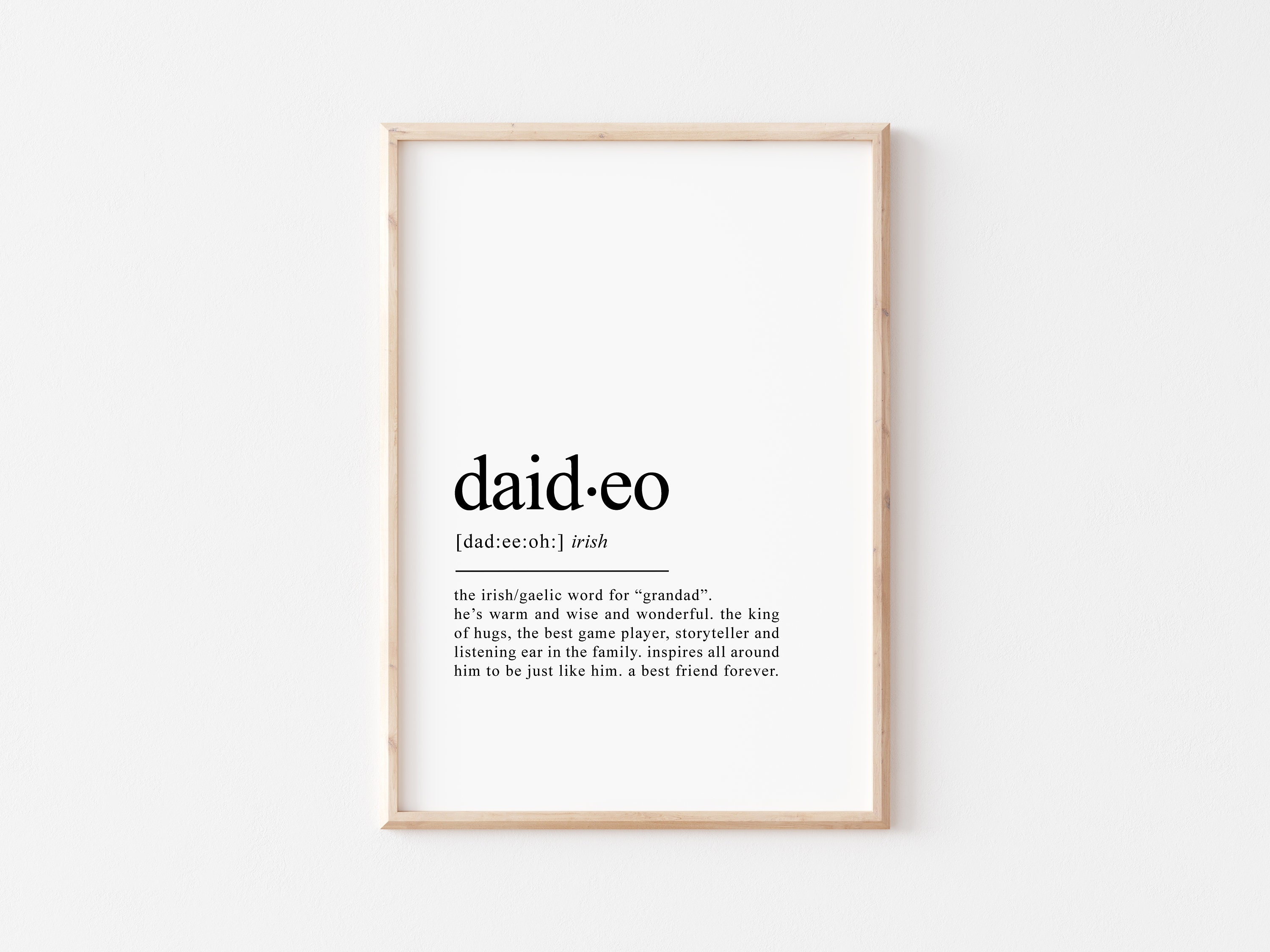 Daideo Gift, Daideo Definition Print, Daideo Gift, Father's Day Grandad ...