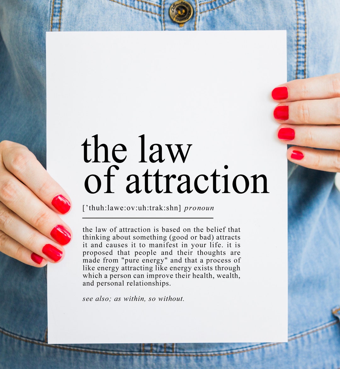 The Law of Attraction Definition Print Manifest Poster - Etsy