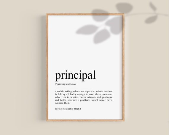 Principal Definition Print School Principal Gift Gift for | Etsy