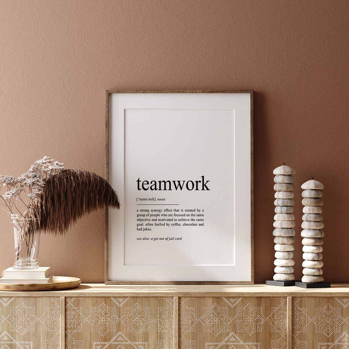 Teamwork Definition Print Teamwork Quote Office Wall Art | Etsy