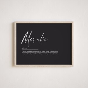 Meraki Print, Meraki Definition Poster, Meraki Wall Art, Greek ...