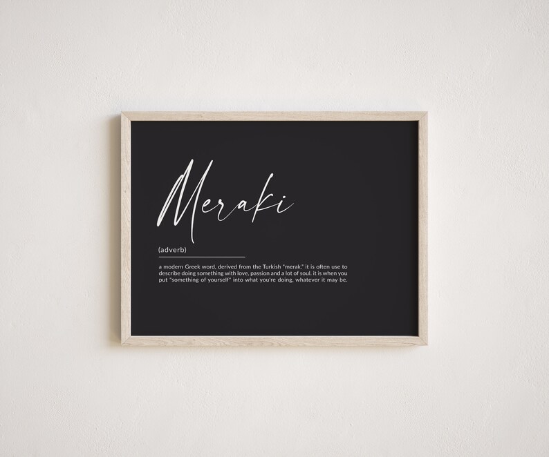 Meraki Print Meraki Definition Poster Meraki Wall Art Greek - Etsy