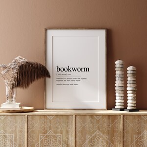 Bookworm Definition Print, Gift for Book Lover, Gift for Bookworms ...