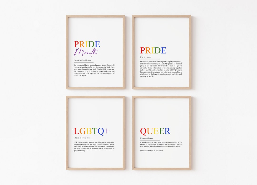 Pride LGBT Poster Bundle of 16 Gay Pride Month Definition Prints ...