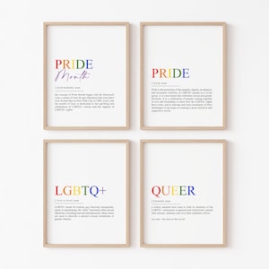 Pride LGBT Poster Bundle of 16 Gay Pride Month Definition Prints ...