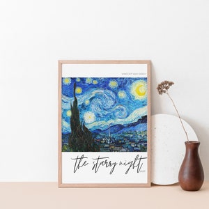 Van Gogh Poster, the Starry Night, Vincent Van Gogh Print, Van Gogh ...