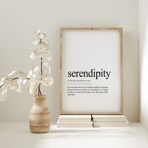 Serendipity Definition Print, Serendipity Sign, Serendipity Poster ...